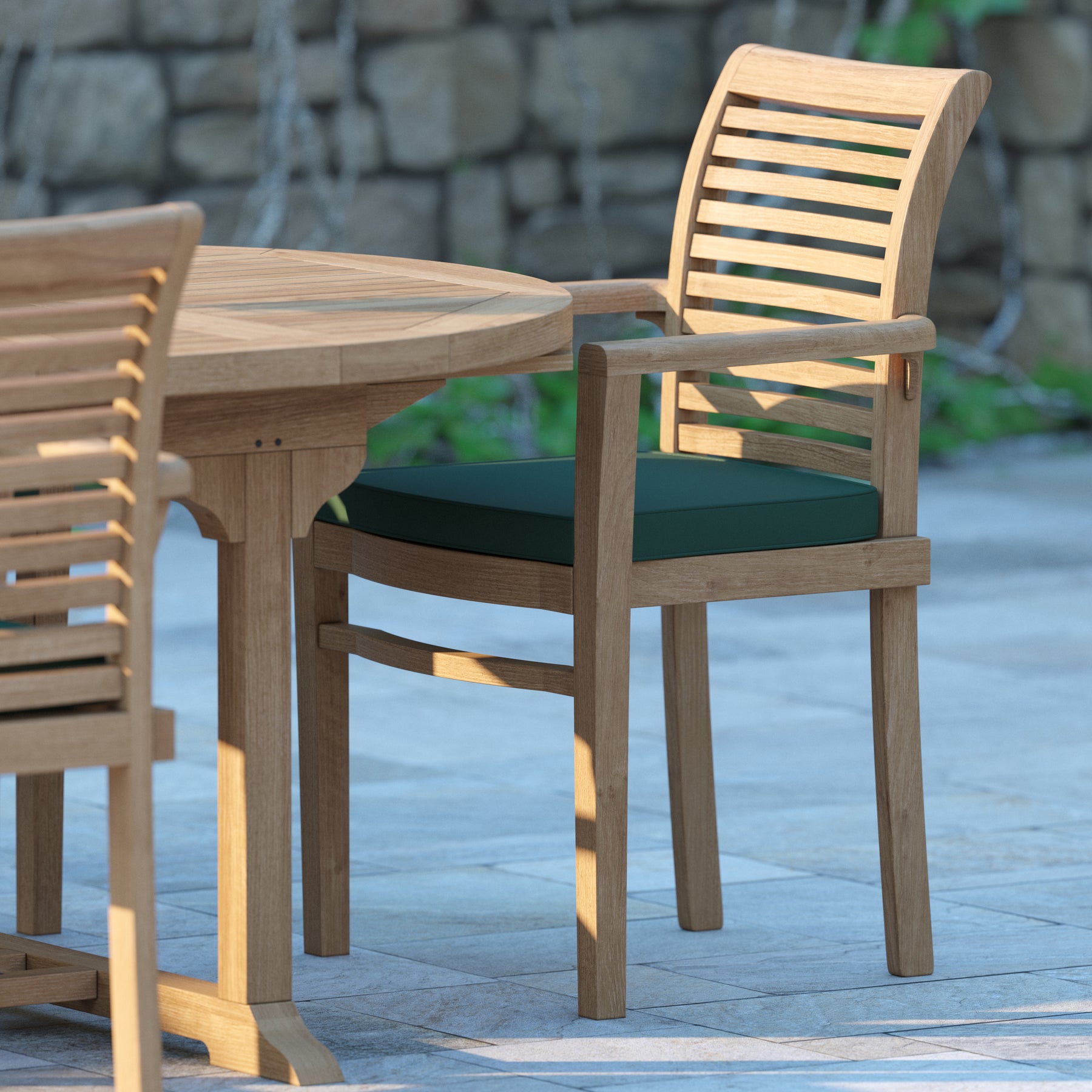 Seville Teak Round to Oval 120-170cm Extending Table, 4cm Top (6 Oxfor ...